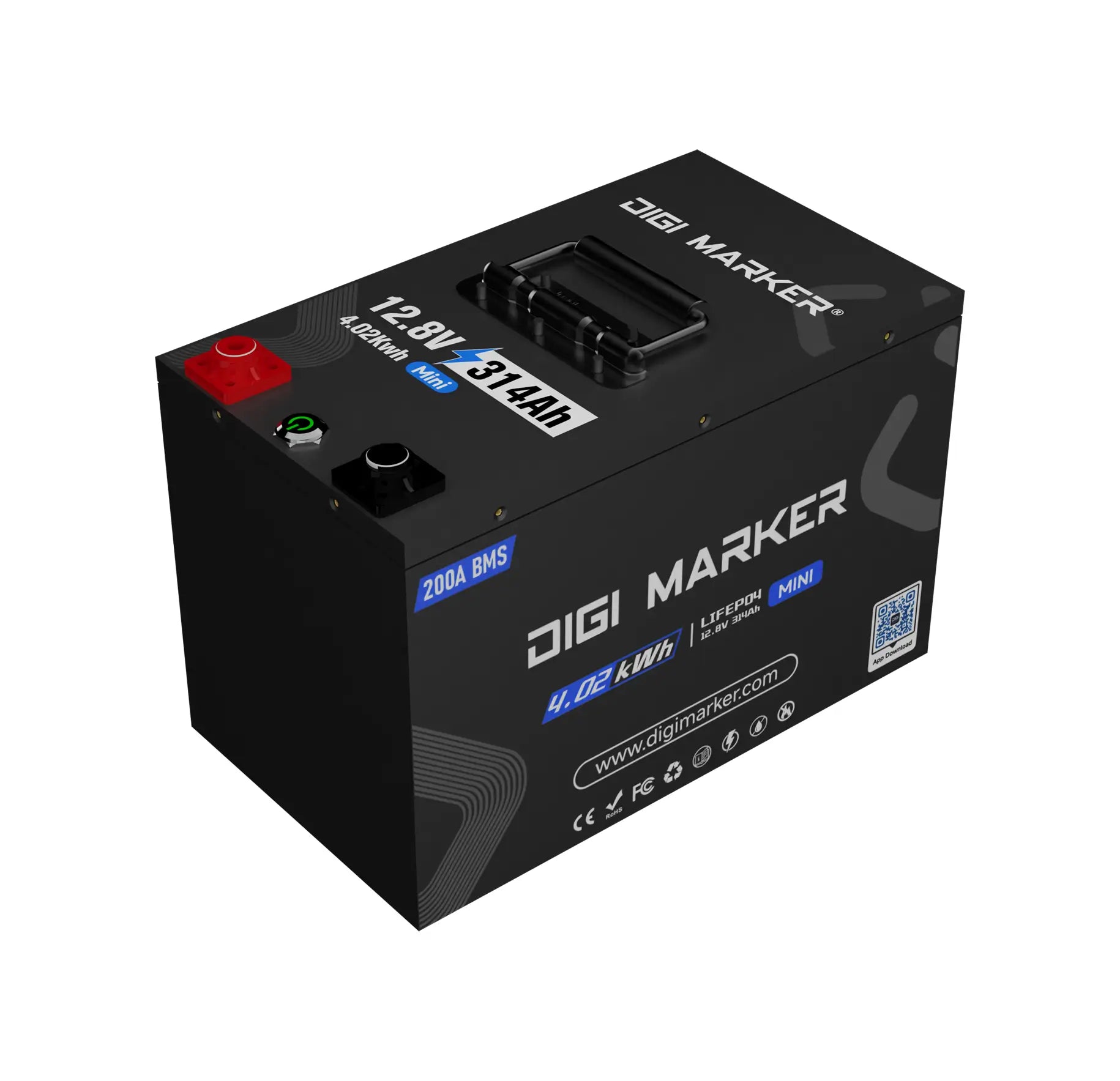 DIGI 12.8V 314Ah Mini LiFePO4 Battery 200A BMS 4.02 kWh – DIGI MARKER